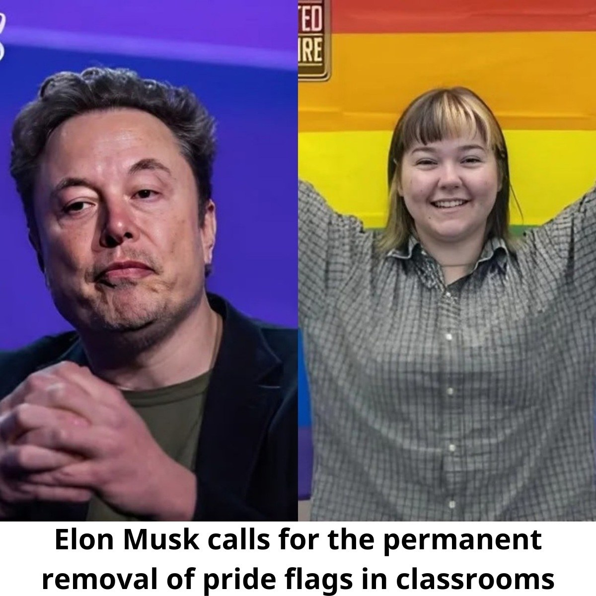 Elon Musk calls for the permanent removal of pride flags in classrooms ...