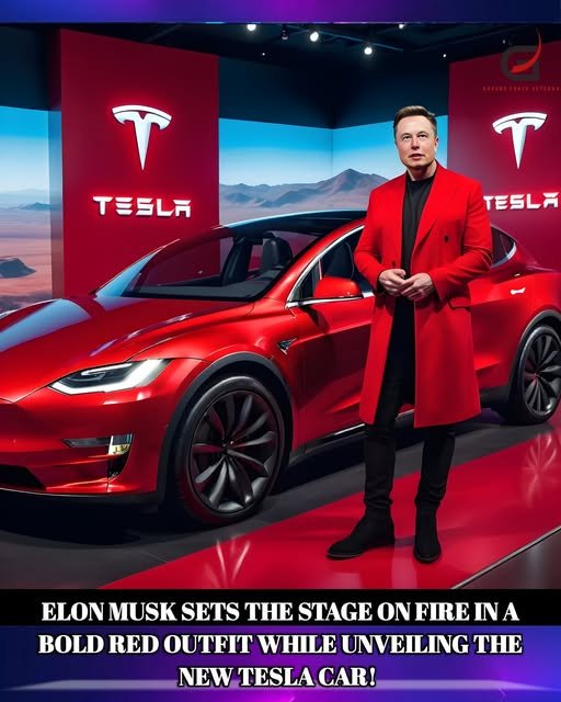 Elon Musk enciende el escenario con un atrevido atuendo rojo mientras ...