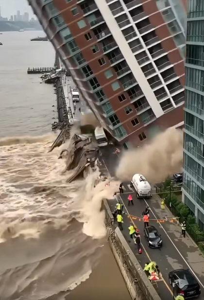 Catastrophic Flooding Causes Riverbank Structures to Collapse ...
